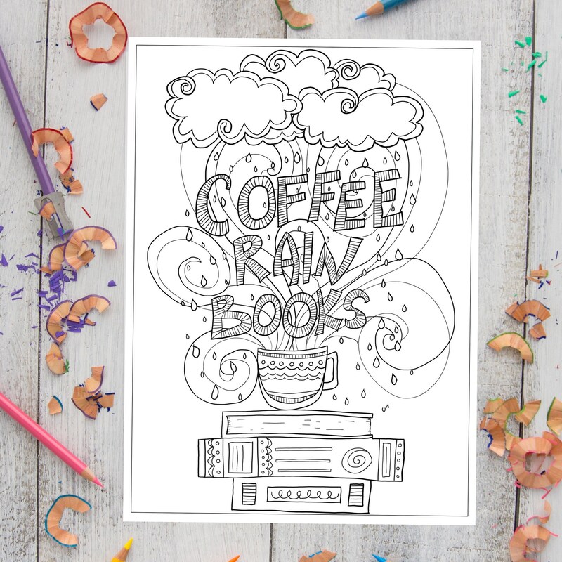 Coffee Books Rain - Etsy