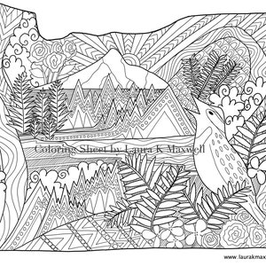 Oregon Coloring Sheet for Adults and Kids 11x8.5 / Oregon Coloring Page ...