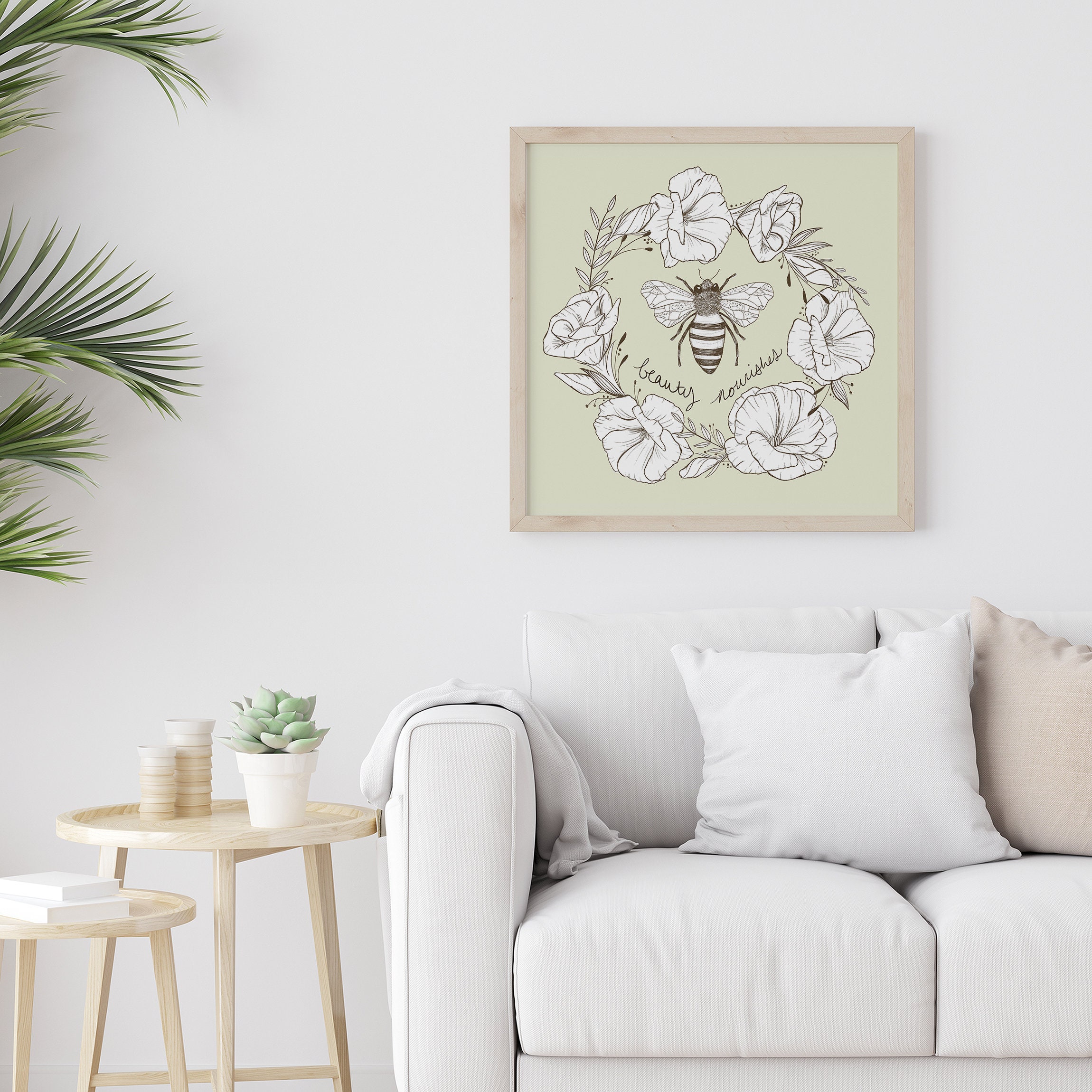 Honey Bee in a Lisianthus Wreath Art Print / Beauty Nourishes ...