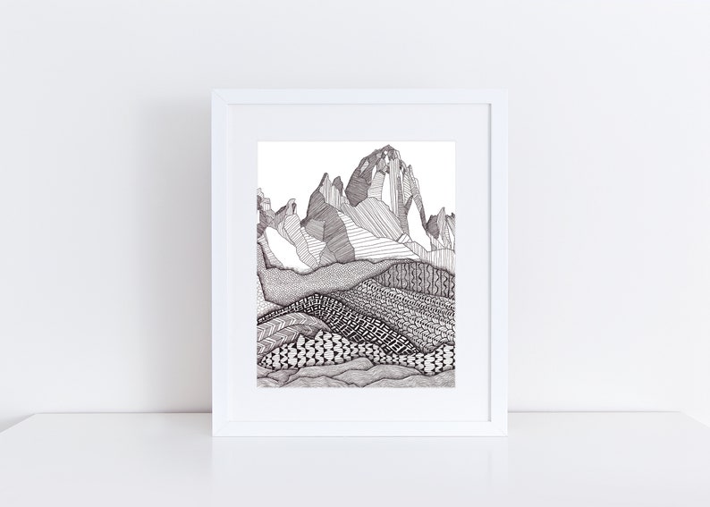 Patterns on Patagonia Art Print / Mountain Art Print / Giclee Print ...