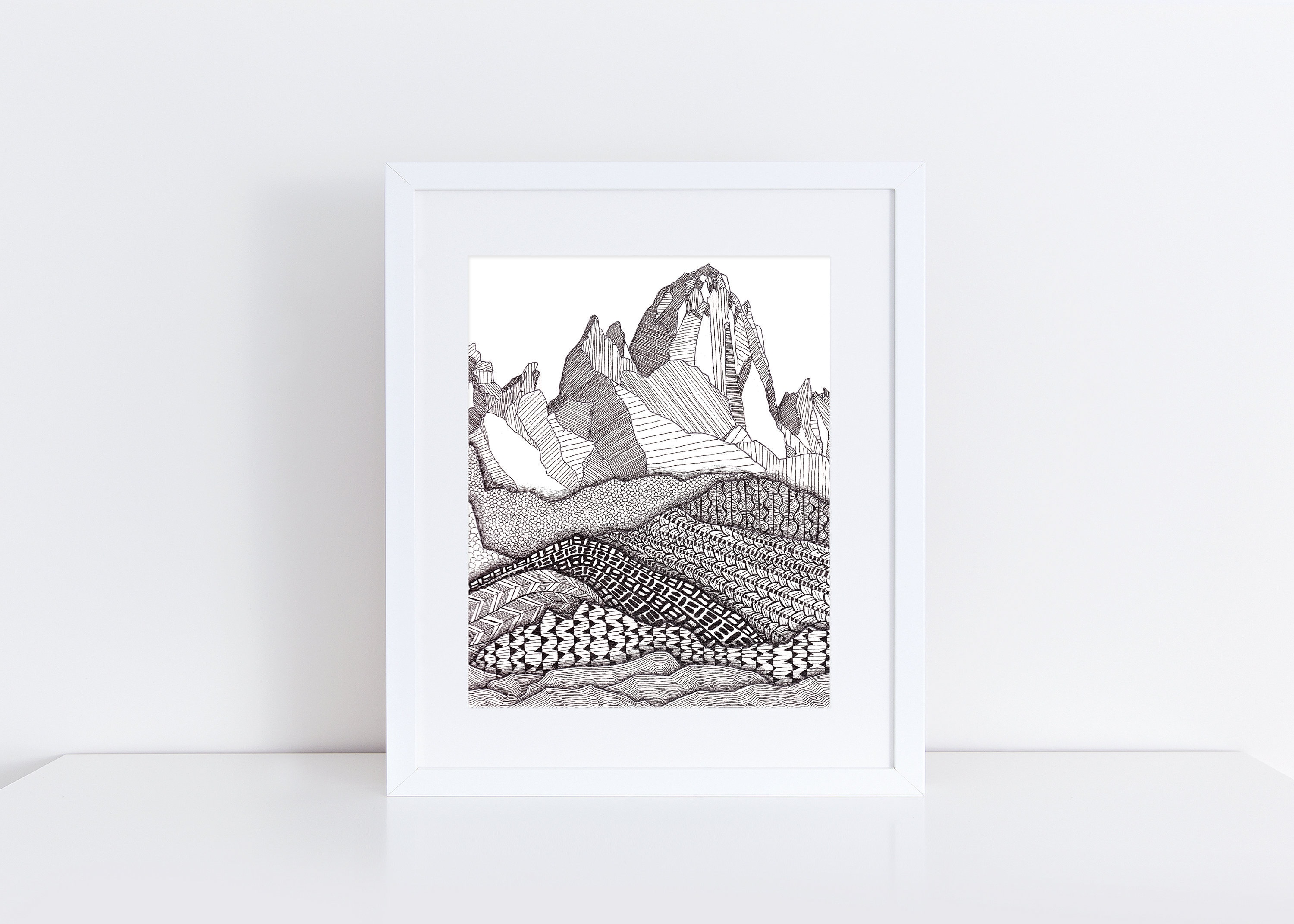 Patterns on Patagonia Art Print / Mountain Art Print / Giclee | Etsy