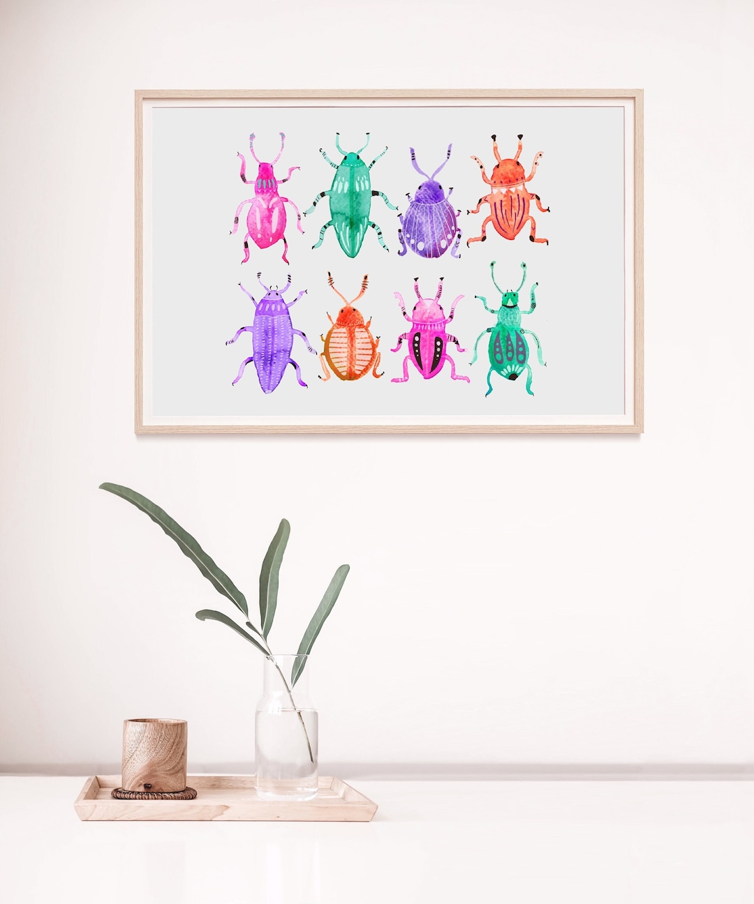 Watercolor Beetles Art Print / Nursery Art / Cute Bugs Wall Art ...