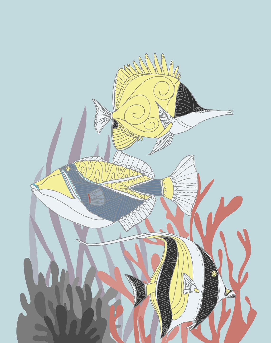 Hawaiian Reef Fish Art Print / Fine Art Print / Coral Reef - Etsy