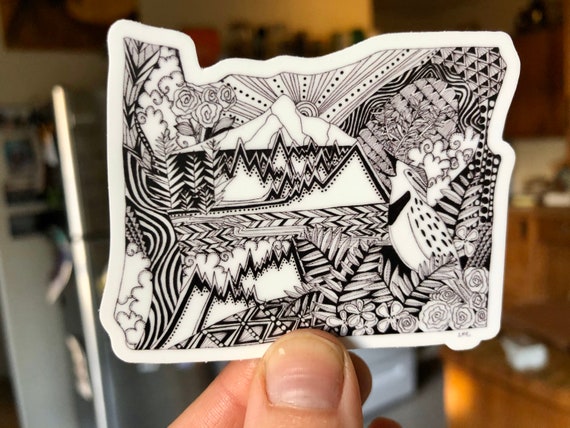 Oregon Sticker / Oregon Gift / Oregon Map Art / Oregon | Etsy
