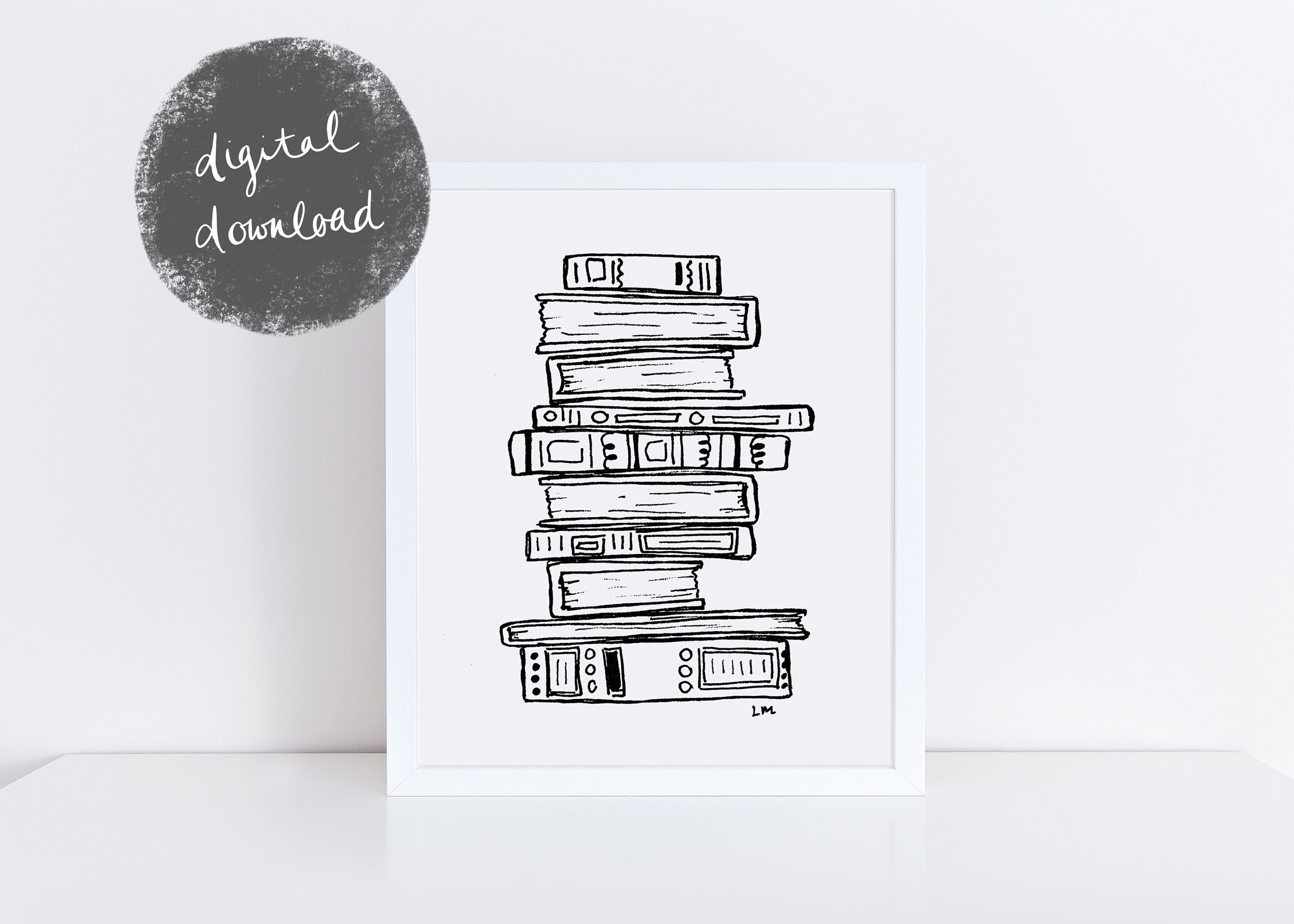 Stack Of Books Drawing Tumblr