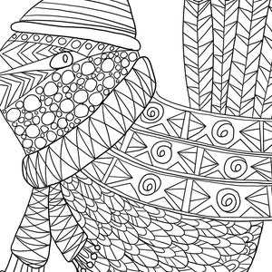 Printable Winter Bird Coloring Page for Adults and Kids / Doodle ...