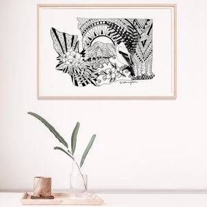 Washington State Art Print / Washington Art / Pacific Northwest Wall ...