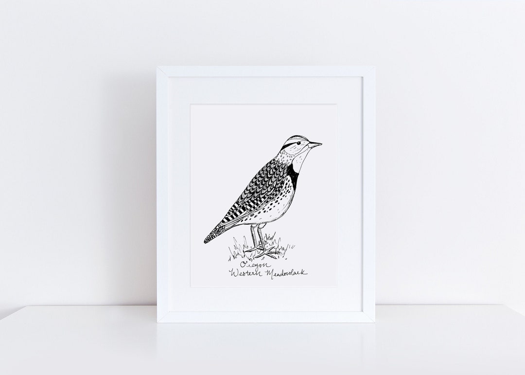 Oregon Meadowlark State Bird Art Print / Oregon Decor / Meadowlark ...