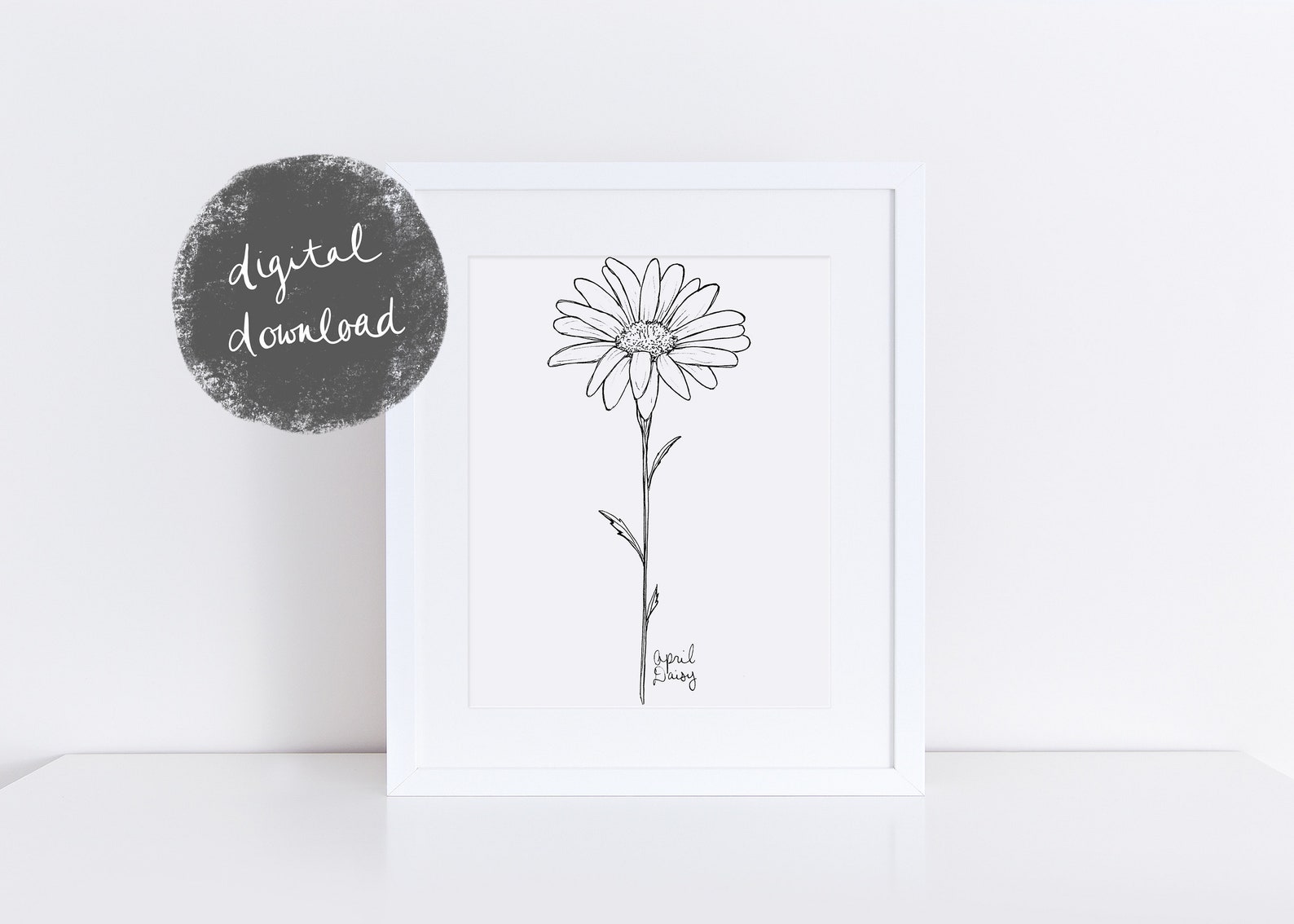 Printable April Daisy Art Print / Birth Flower Print / Daisy | Etsy