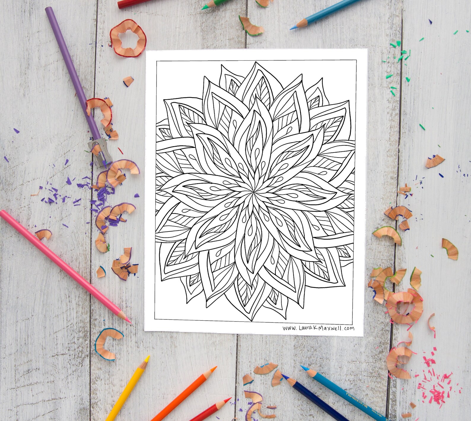 Hypnotizing Petals Coloring Sheet for Adults and Kids / Printable ...