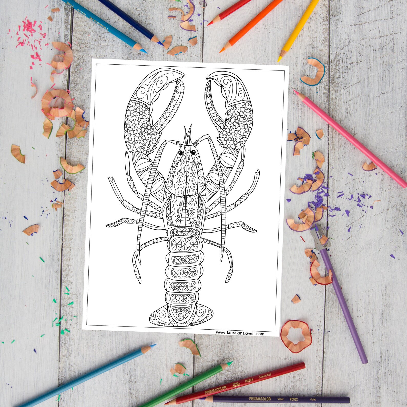 Lobster Coloring Page for Adults and Kids / Lobster Coloring - Etsy