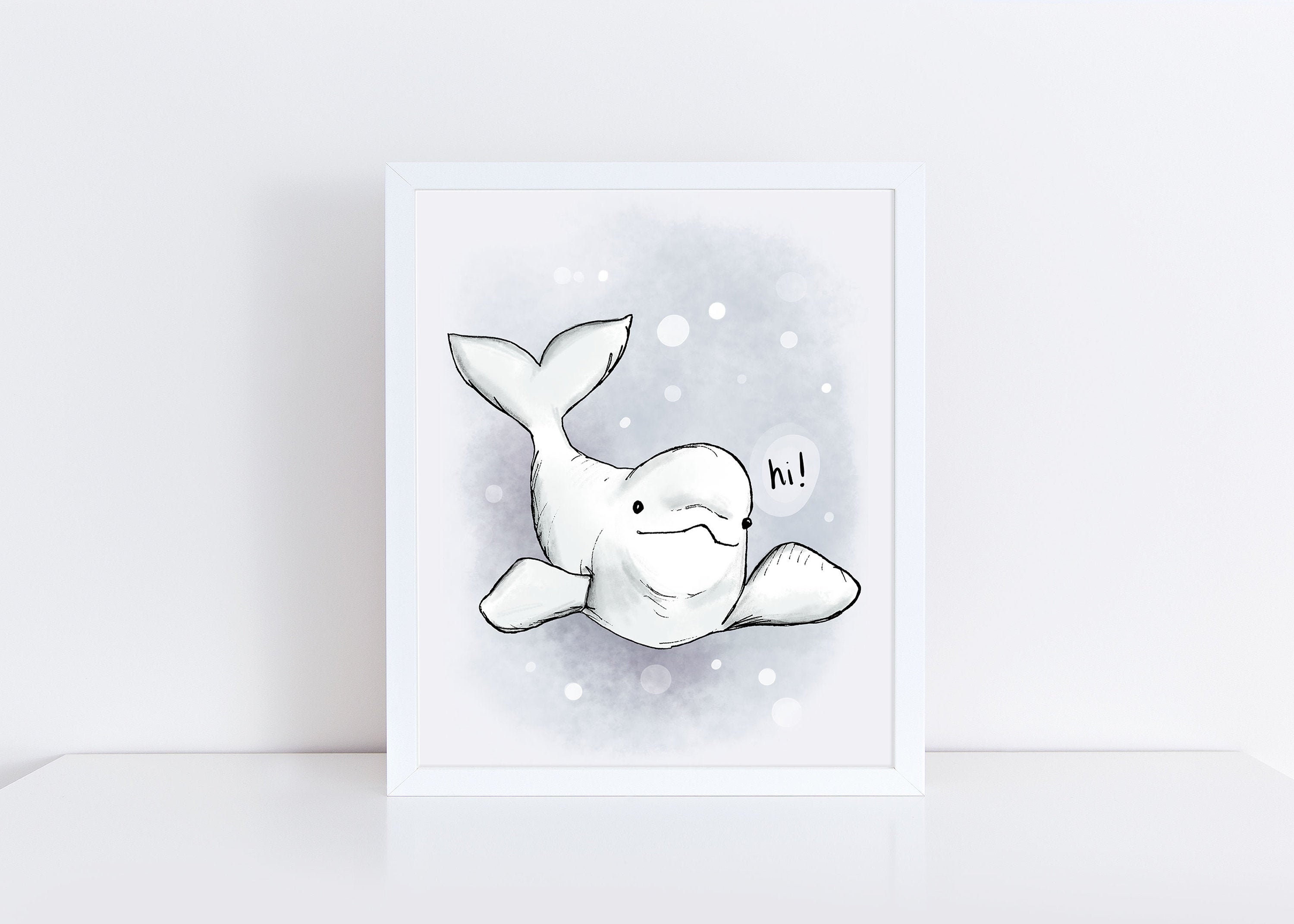 Cute Baby Whale Drawing