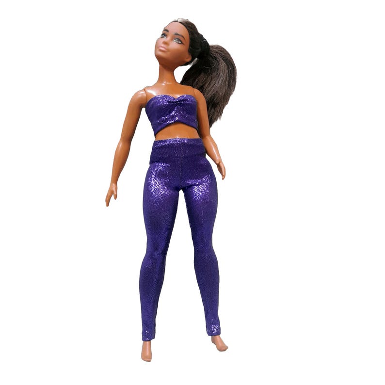 Handmade Purple Metallic Doll Clothes: 1/6 Scale Curvy Doll Outfits - Etsy
