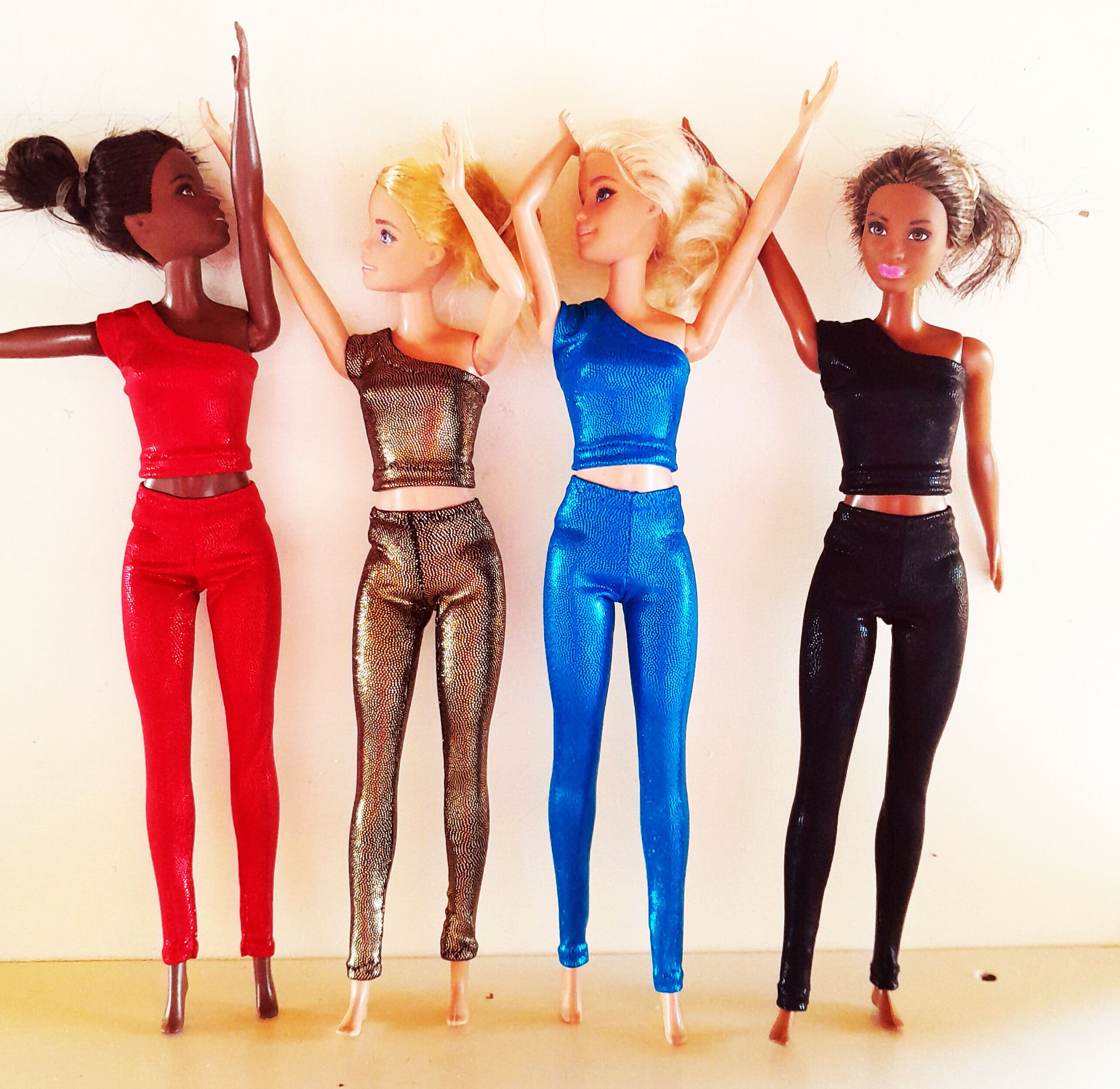 Metallic Spandex One Shoulder Top and Leggings for Barbie and - Etsy