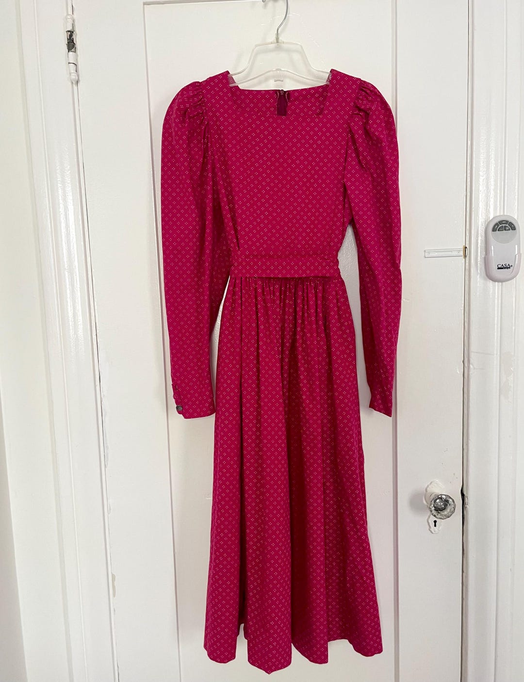 Vintage 1980s Laura Ashley Red Prairie Dress / Polka Dot Victorian ...