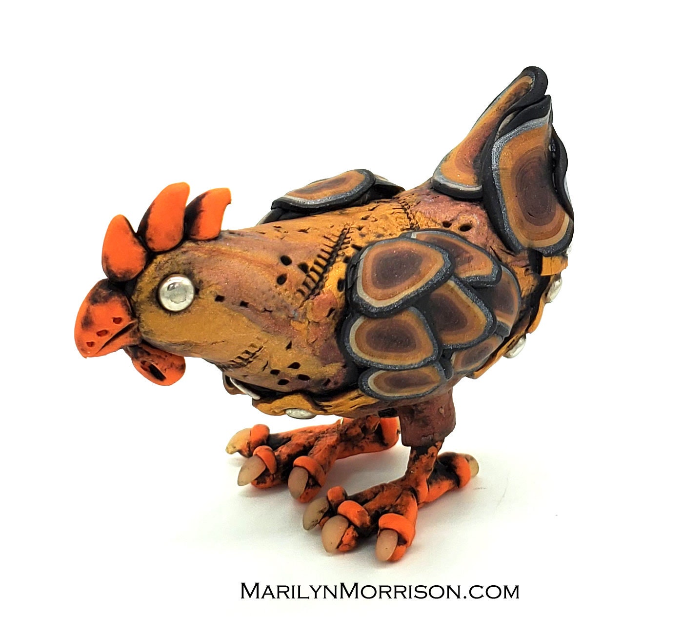 Steampunk Chicken: Polymer Clay & Metal Bling Figurine - Etsy