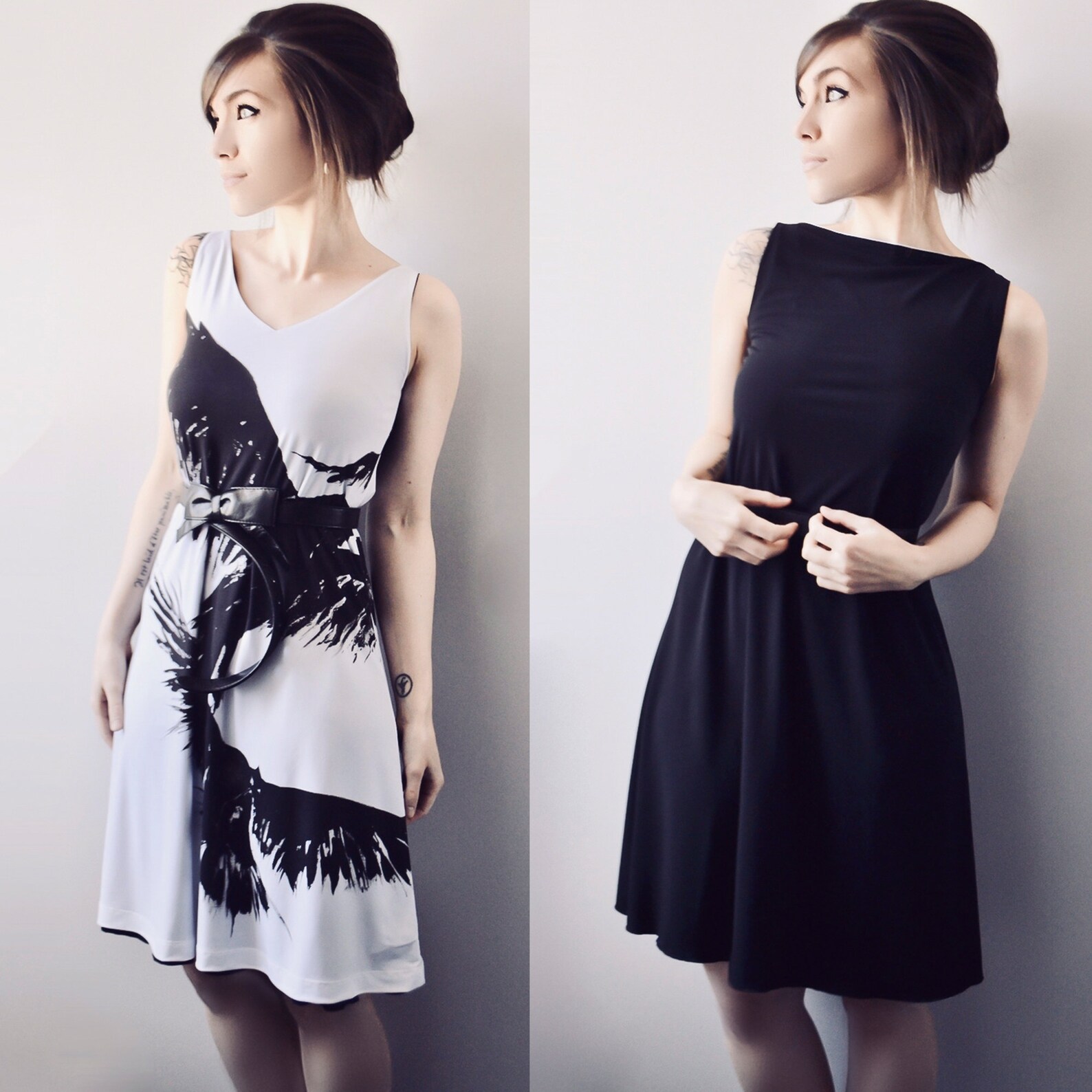 Reversible Crow Dress / Little Black Dress / V Neck Dress / - Etsy
