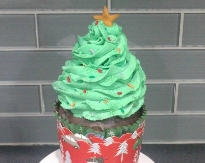 Fake Christmas Cupcake, Christmas Tree Cupcakes, Fake Sprinkles, Fake ...