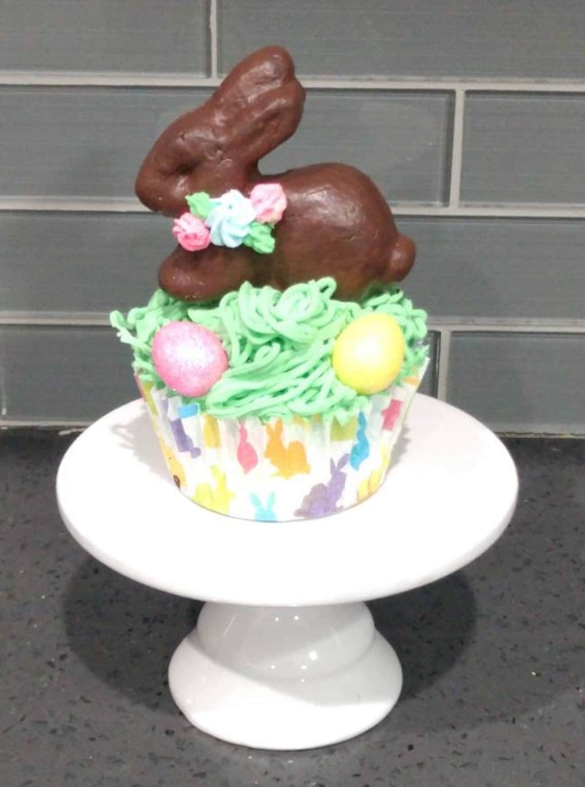 Fake Easter Cake, Fake Chocolate Bunny Cupcakes, Easter Decor, Fake ...