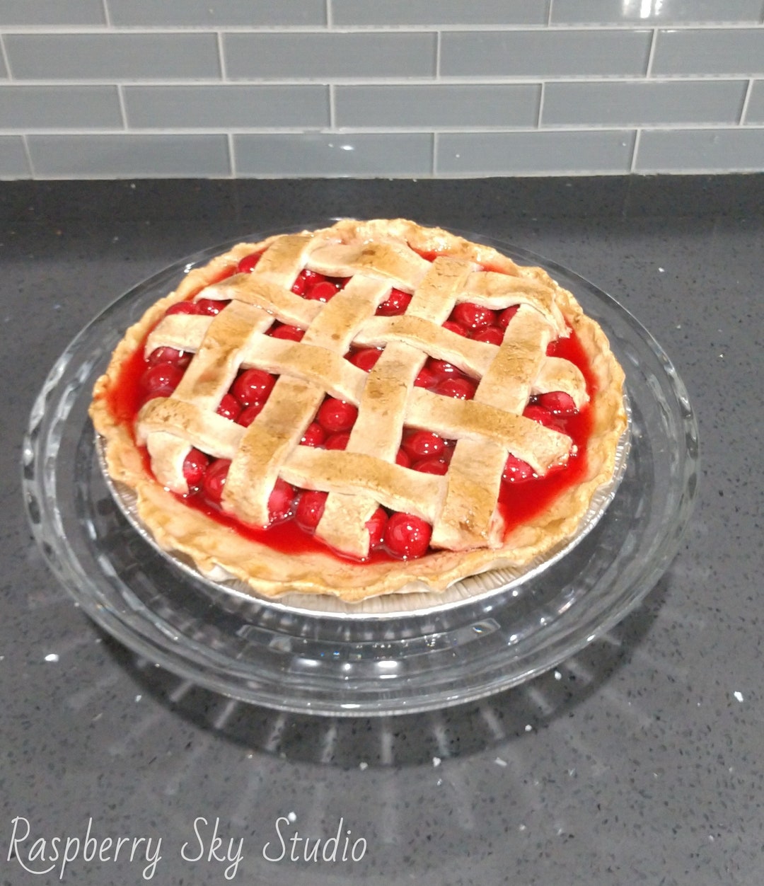 Fake 9" Cherry Pie, Faux Cherry Pie, Fake Cherry Lattice Pie, Fake Pie ...