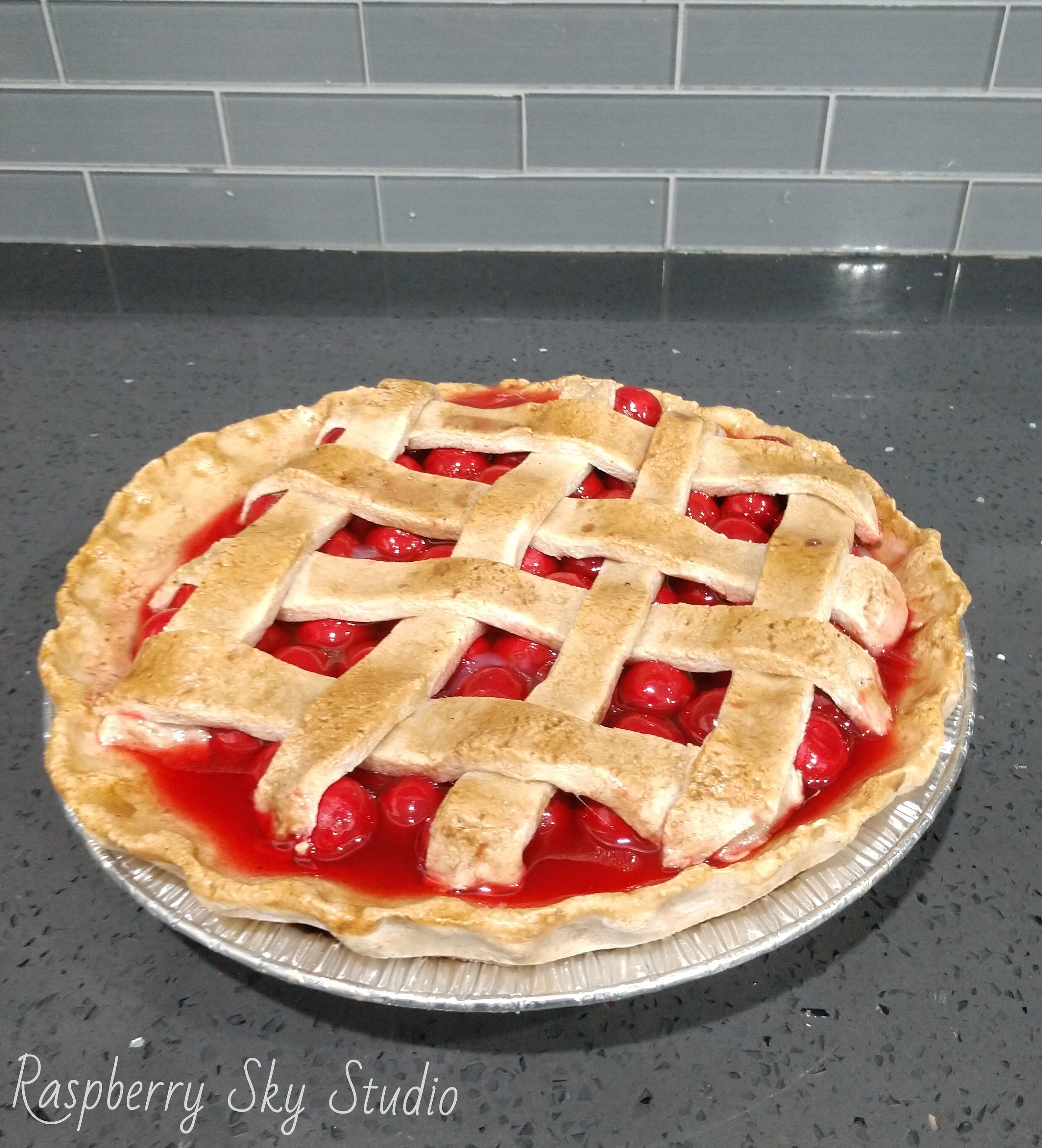 Fake 9" Cherry Pie, Faux Cherry Pie, Fake Cherry Lattice Pie, Fake Pie ...