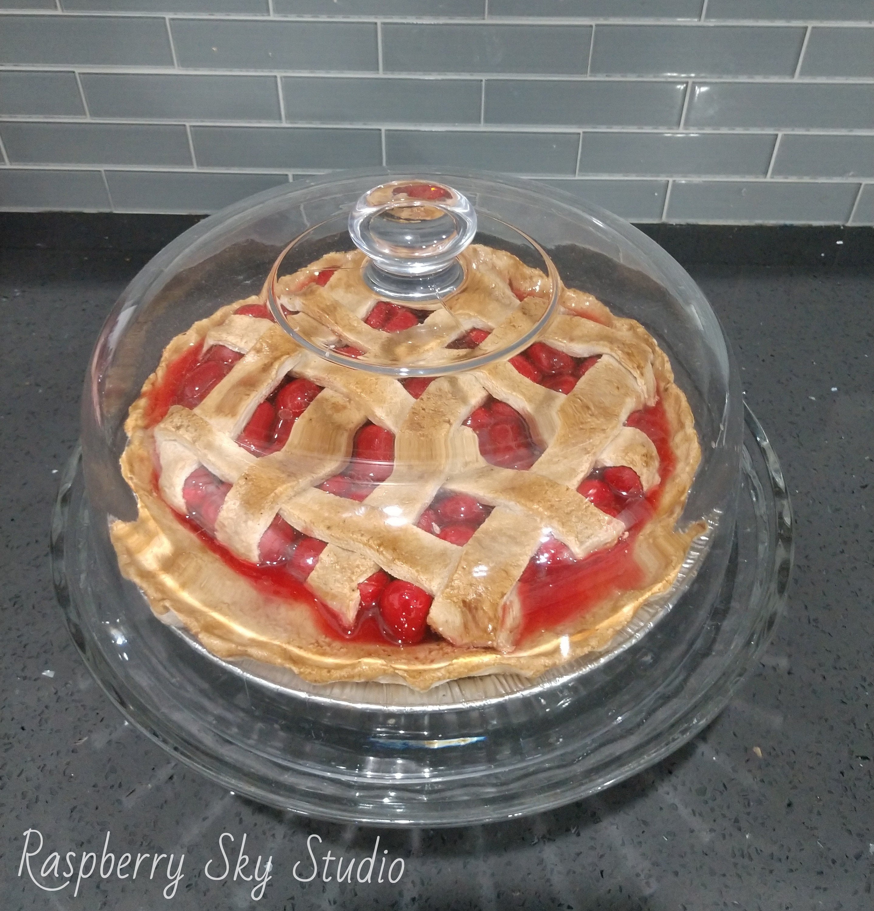 Fake 9" Cherry Pie, Faux Cherry Pie, Fake Cherry Lattice Pie, Fake Pie ...