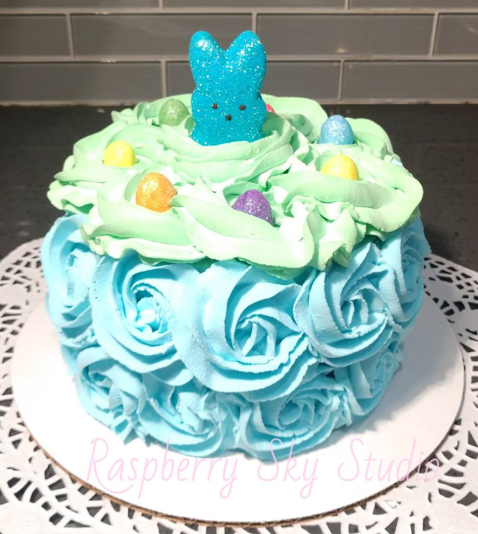 Fake Easter Cake, Fake Easter Marshmallow Bunny Cupcakes, Easter Decor ...