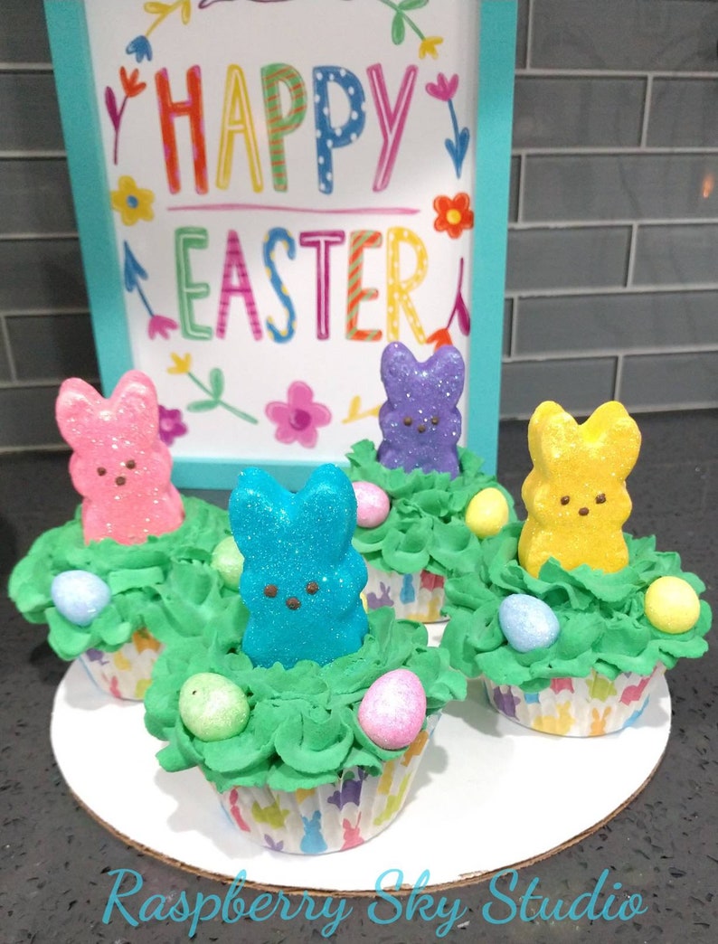 Fake Easter Cake Fake Easter Marshmallow Bunny Cupcakes - Etsy