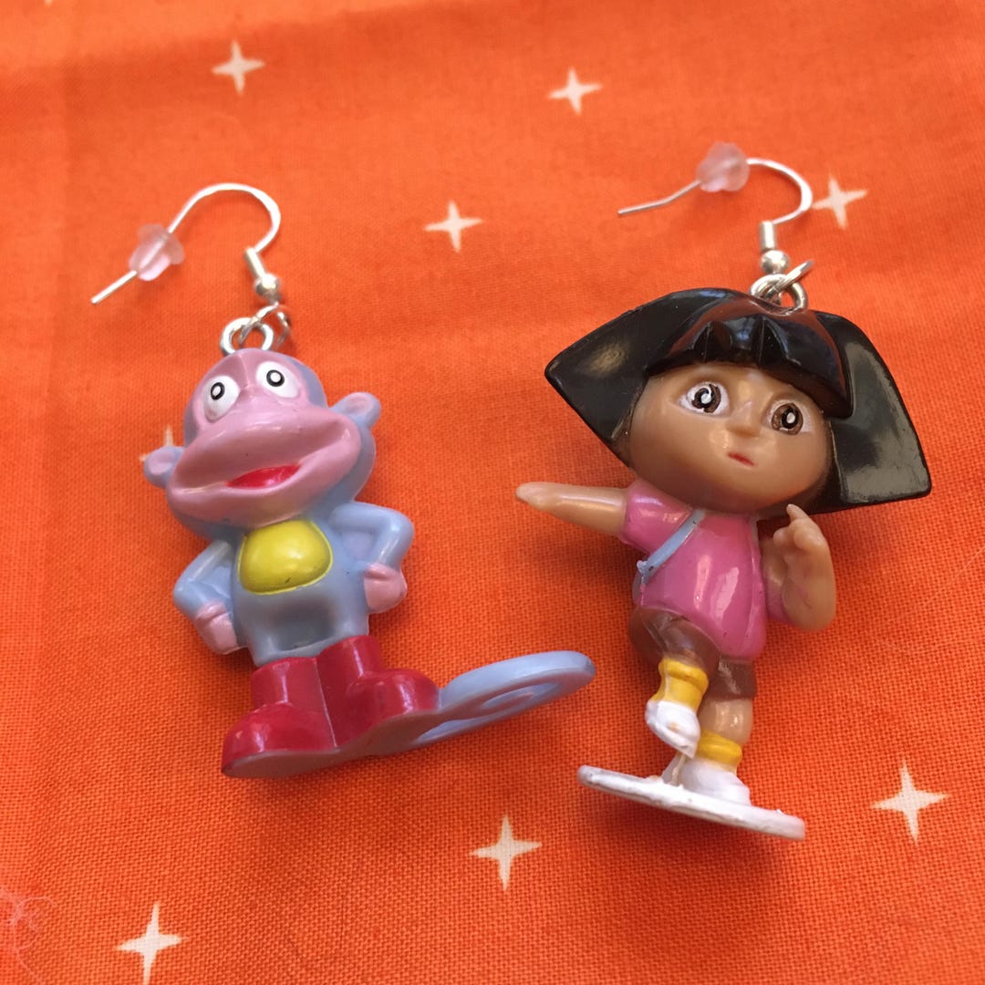 2005 Upcycled Vintage Dora the Explorer Earrings Bip's Candy Fun - Etsy