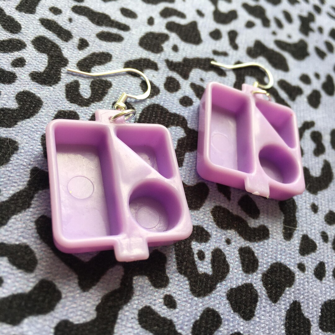 1990s Barbie Upcycled Cafeteria Tray Earrings - Etsy