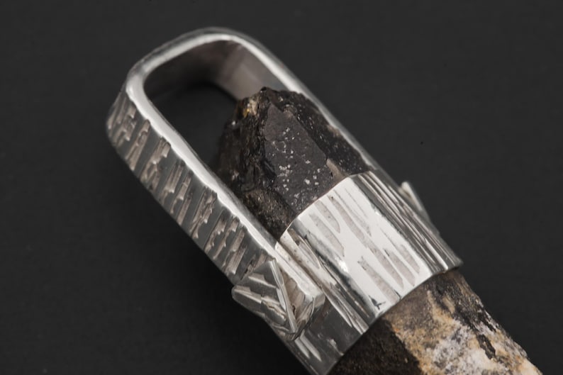 Australian Citrine Quartz Point Pendant, 925 Silver, Rainbow Inclusion ...