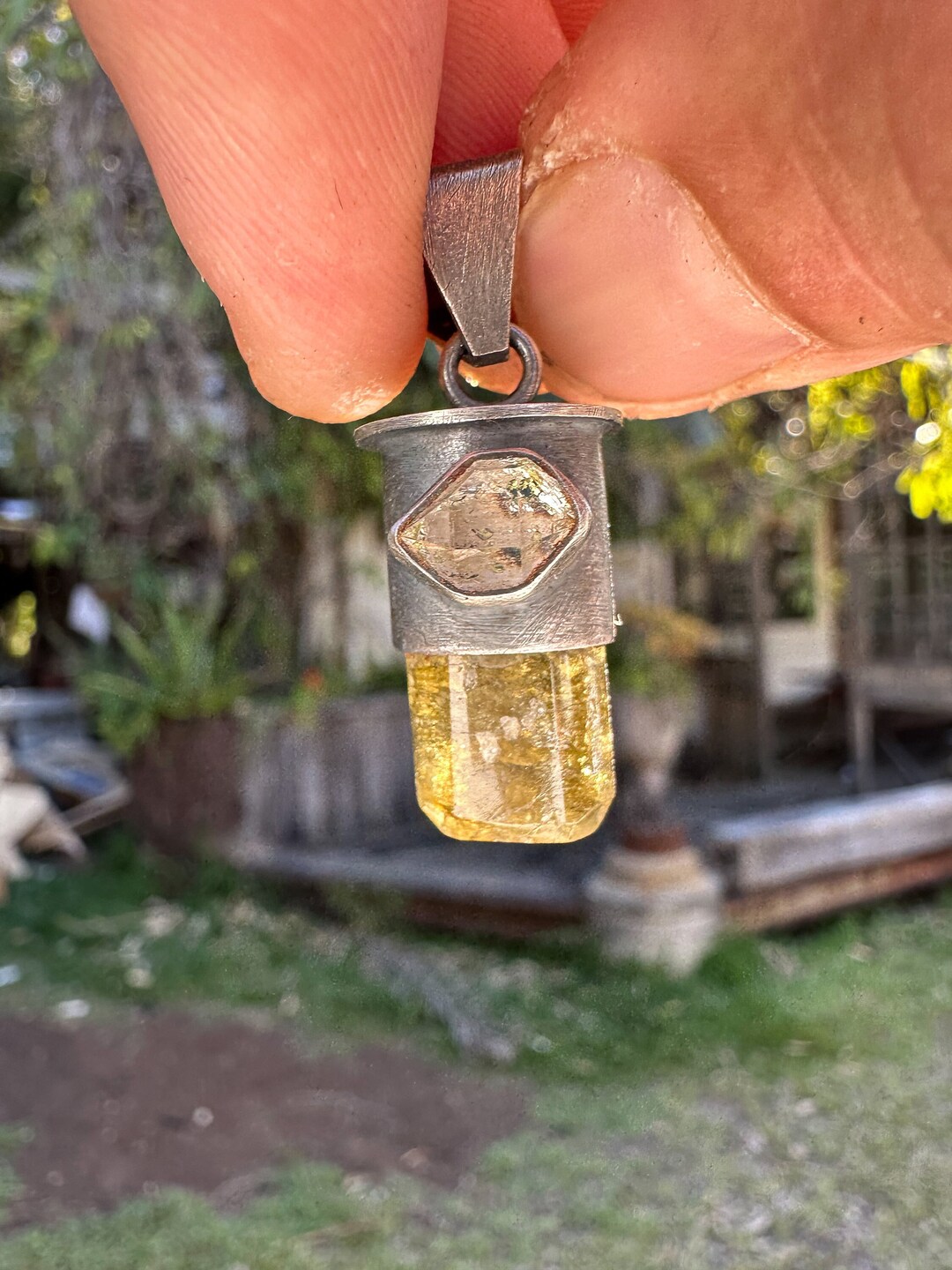 Polished Gem Olive Green Tourmaline With Well-formed Herkimer Diamond ...