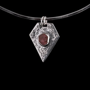 Geometric Gemmy Record Keeper Ruby Muse Sterling Silver Pendant ...