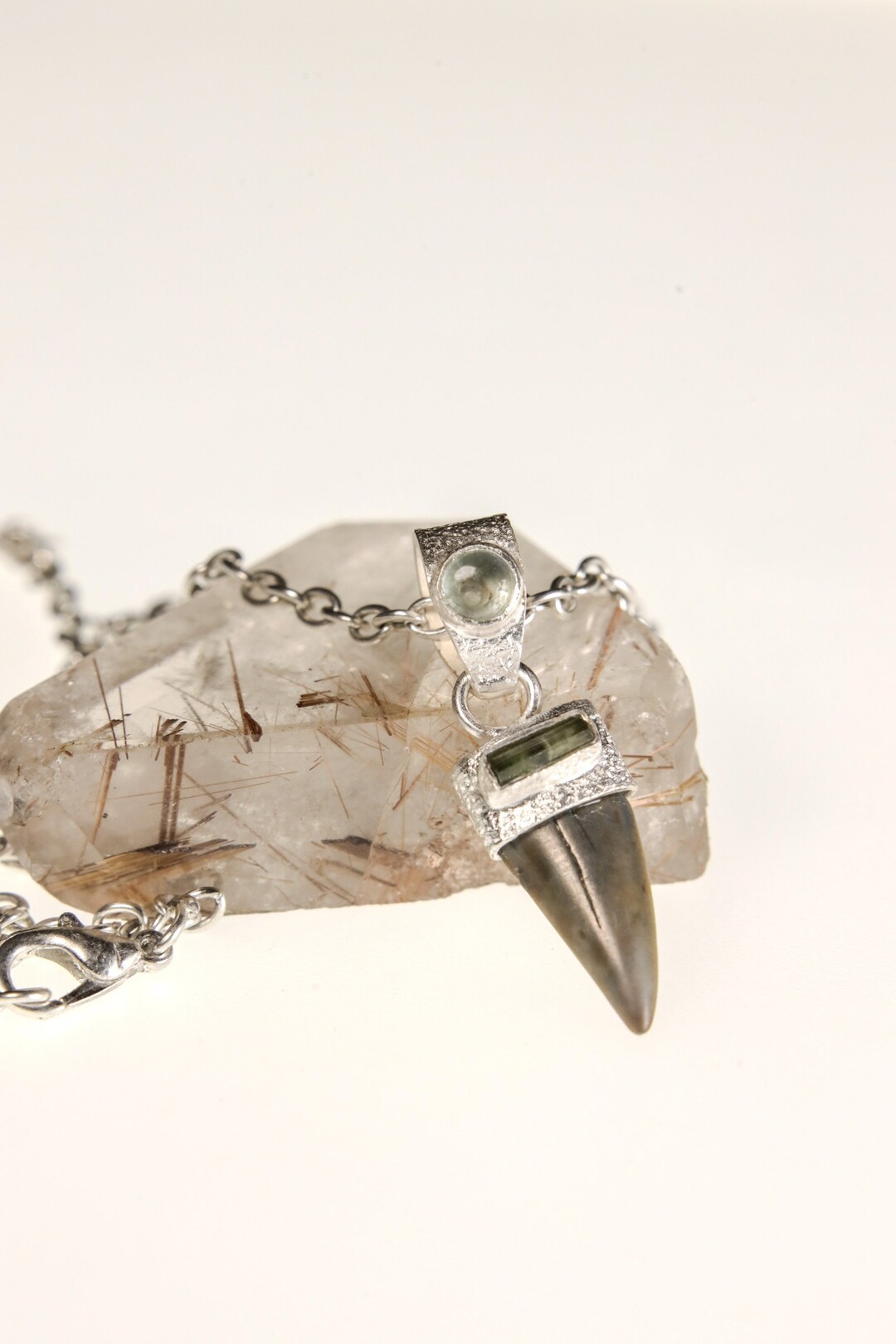Megalodon Marvel: Ancient Megalodon Tooth Adorned With Raw - Etsy