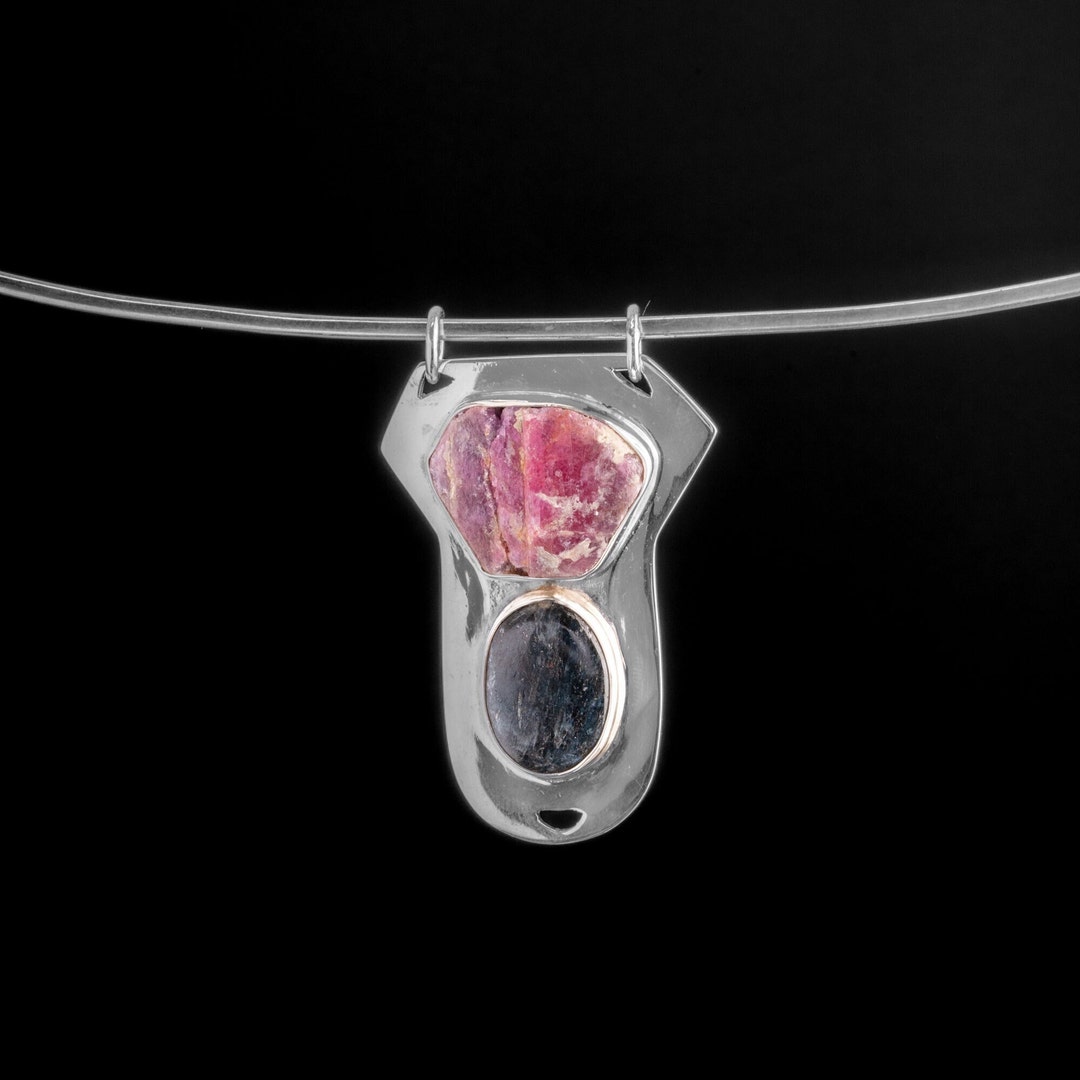 Raw Record Keeper Ruby & Australian Ocean Kyanite - Sterling Silver ...