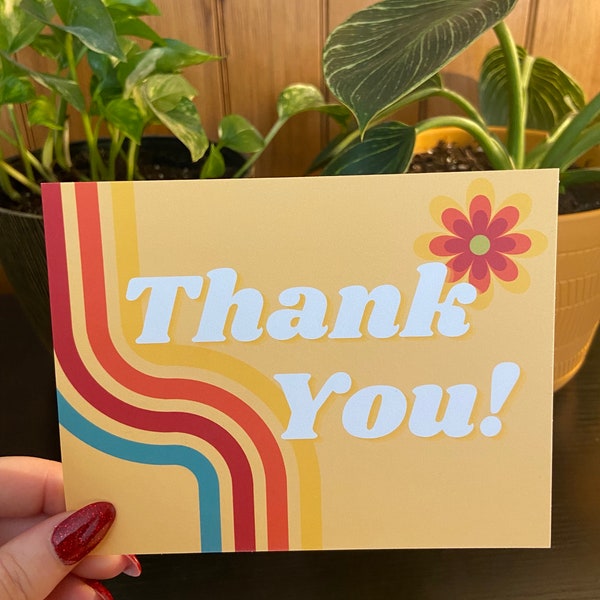 Retro Thank You Cards - Etsy