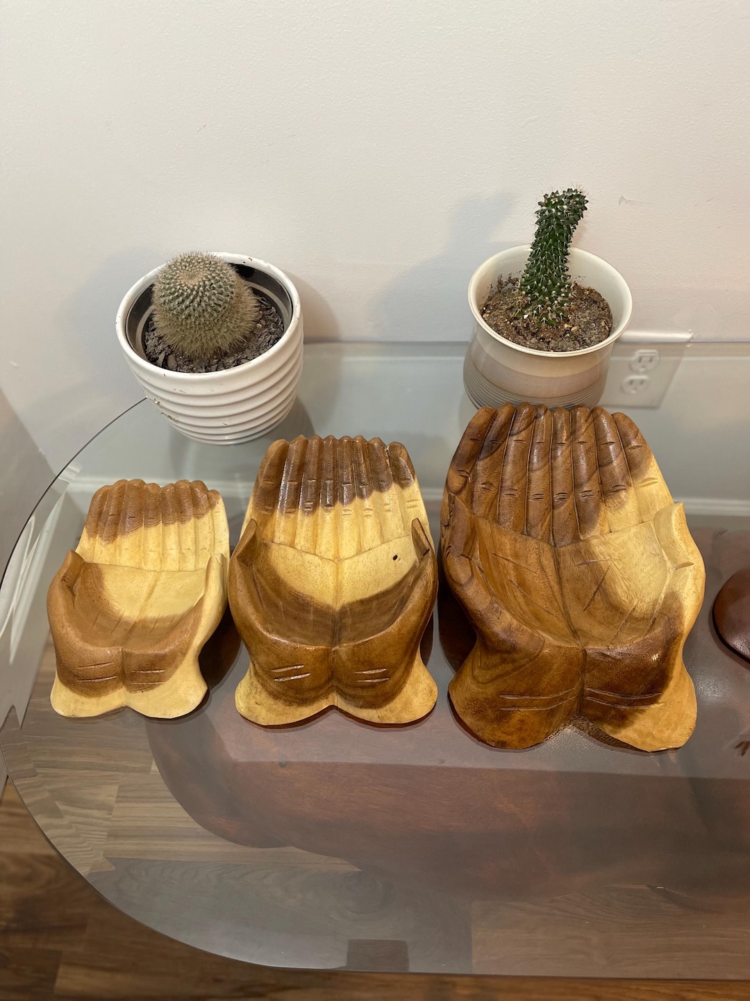 Carved Wooden Hands Bowl: Spiritual Home Decor, Gratitude Dish - Etsy