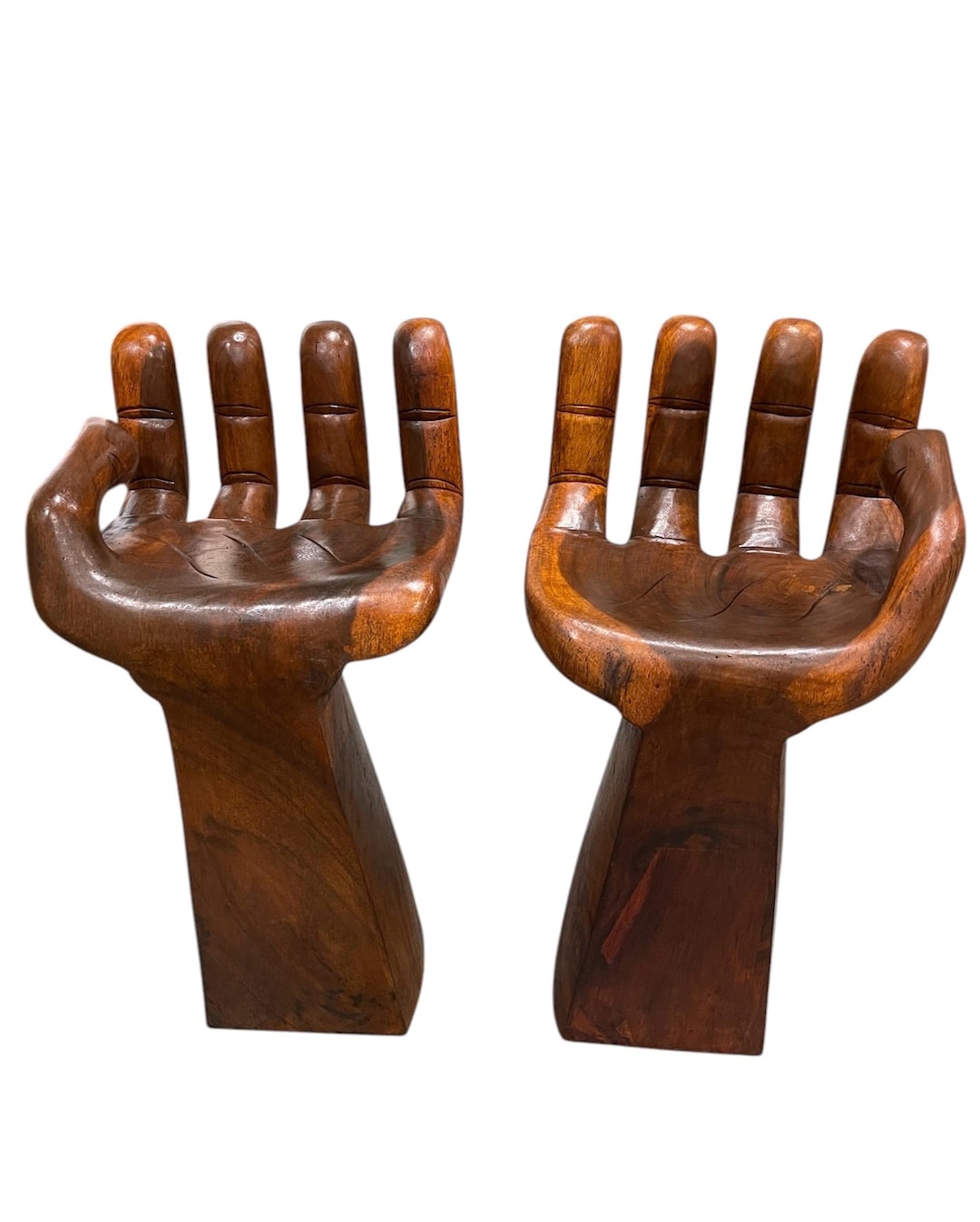 Hand Carved Wooden Hand Bar Stool: Meditative Home Decor - Etsy