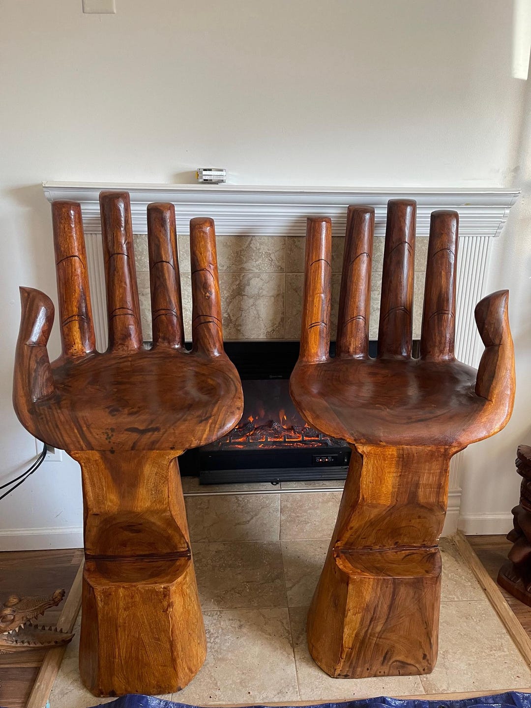 Hand-carved Teak Wood Buddha Hand Stool: Zen Home Decor - Etsy