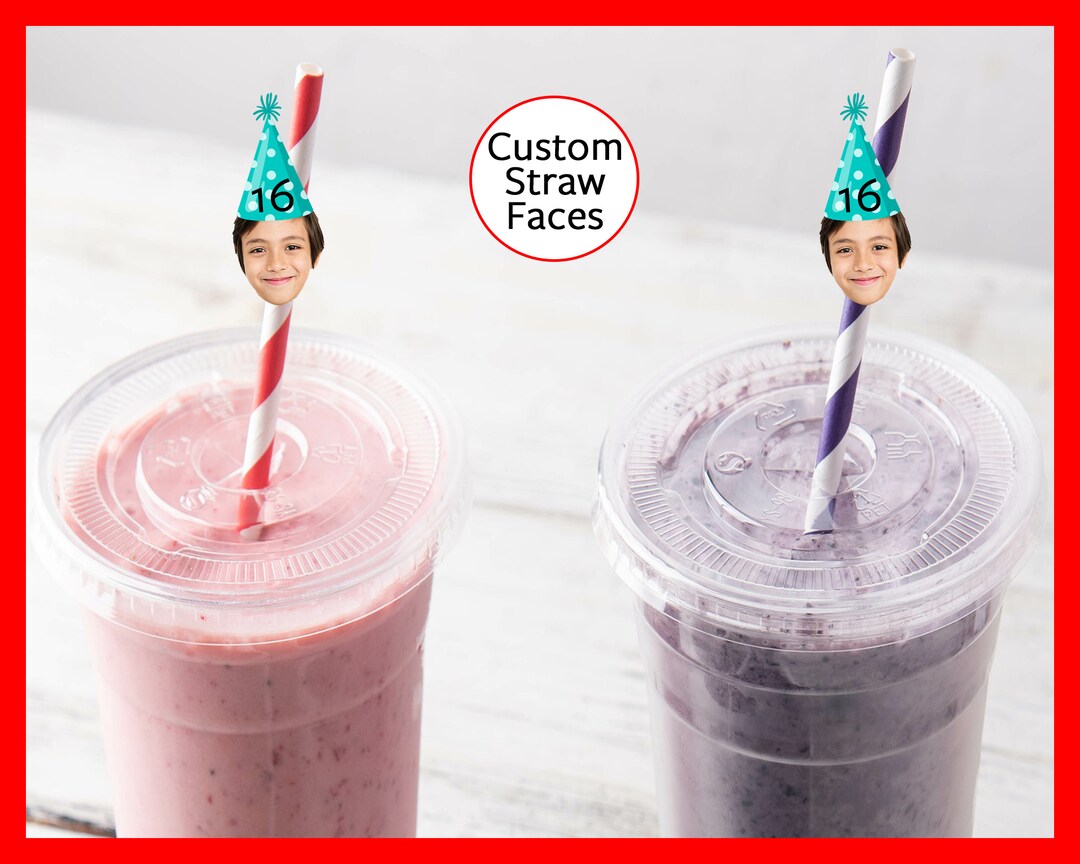 Personalized Photo Straws: Custom Faces, Pets & Fun Twist! Eco-friendly ...