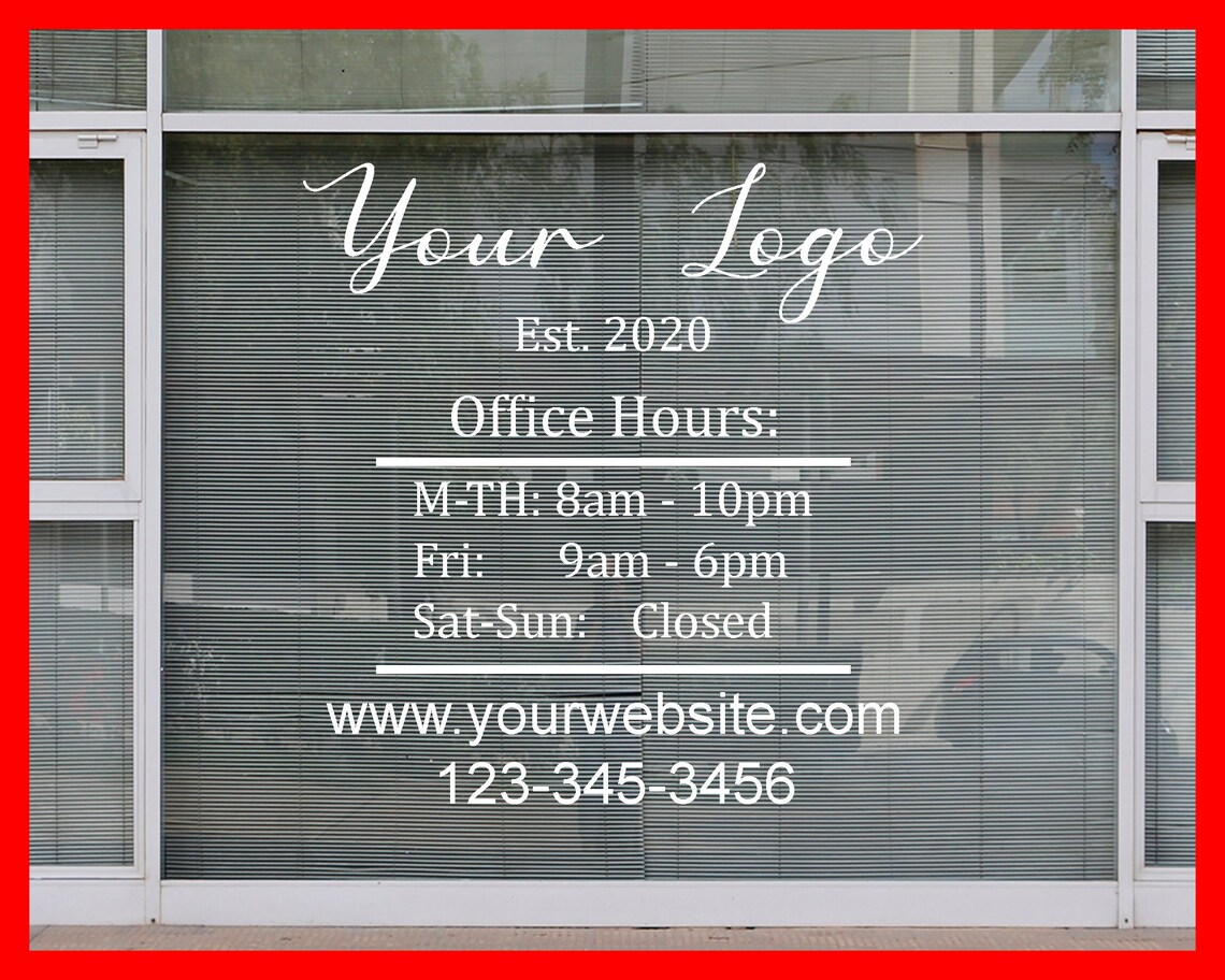 Custom Business Sign Decal / 10 Year Outdoor Rating / Your Company Logo ...