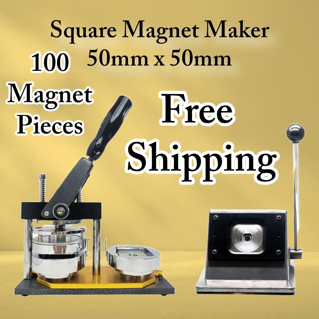 Square Magnet & Badge Maker Kit 2x 2 Complete Set With Machine Press ...