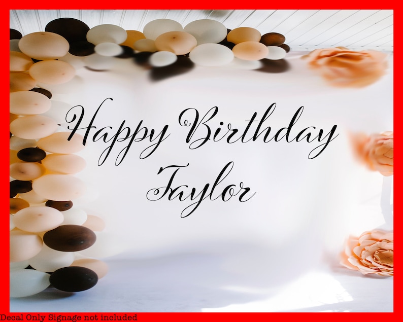 Happy Birthday Decal for Plexiglas Sign Birthday Decal for Balloon Arch ...