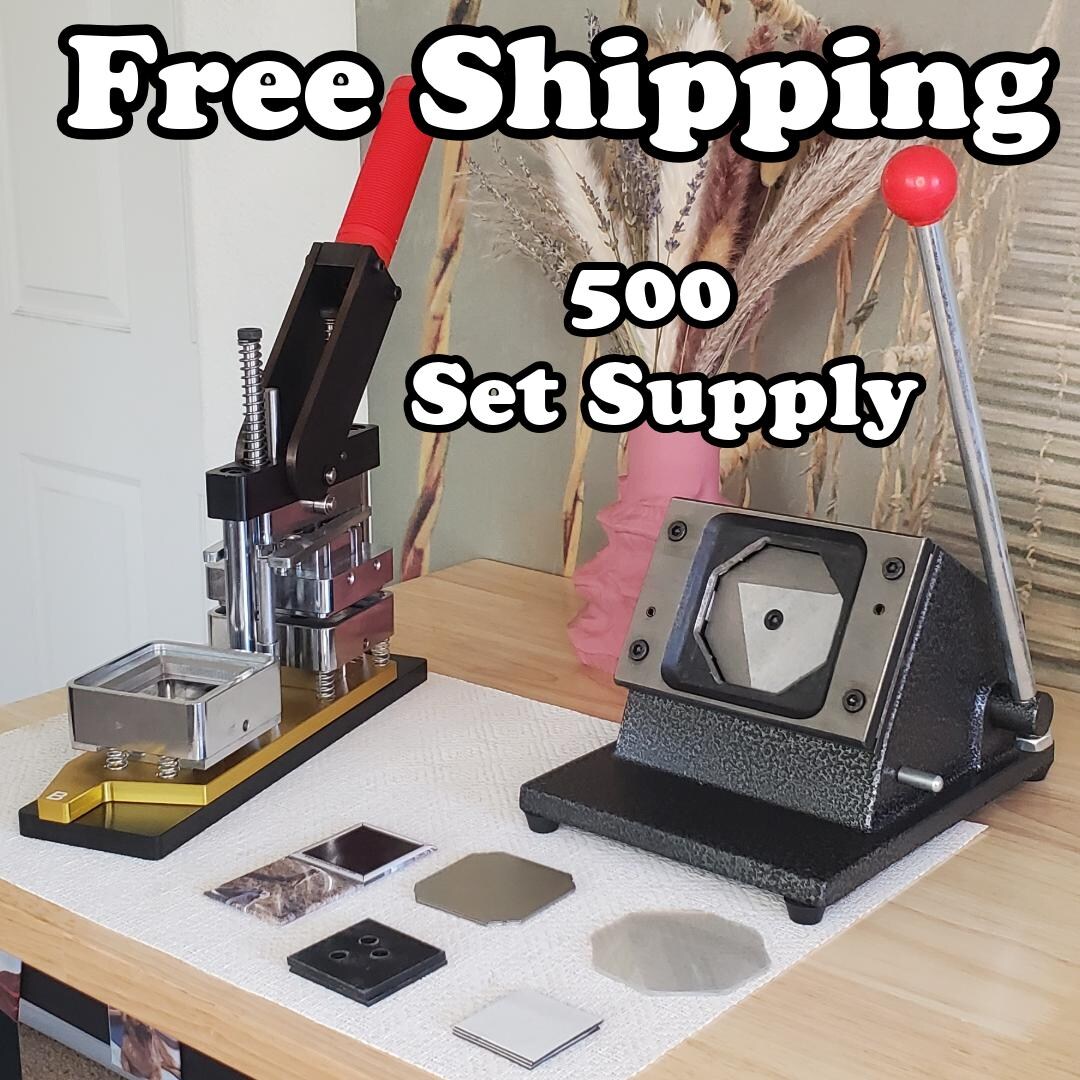 Square Magnet & Badge Maker Kit 50x50mm – Complete Set With Machine ...