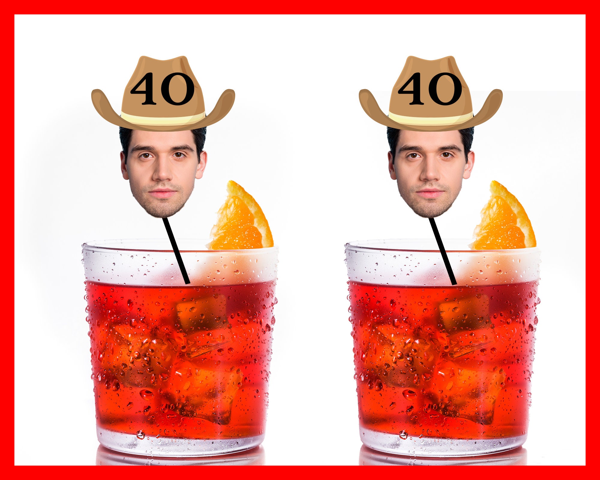 Custom Western Cowboy Face Photo Stirrers: Personalized Swizzle Sticks ...