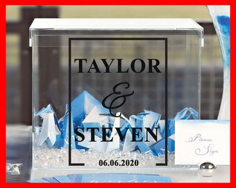 Couples Names Wedding Decal Custom Names Wedding Decal Sticker Card Box ...