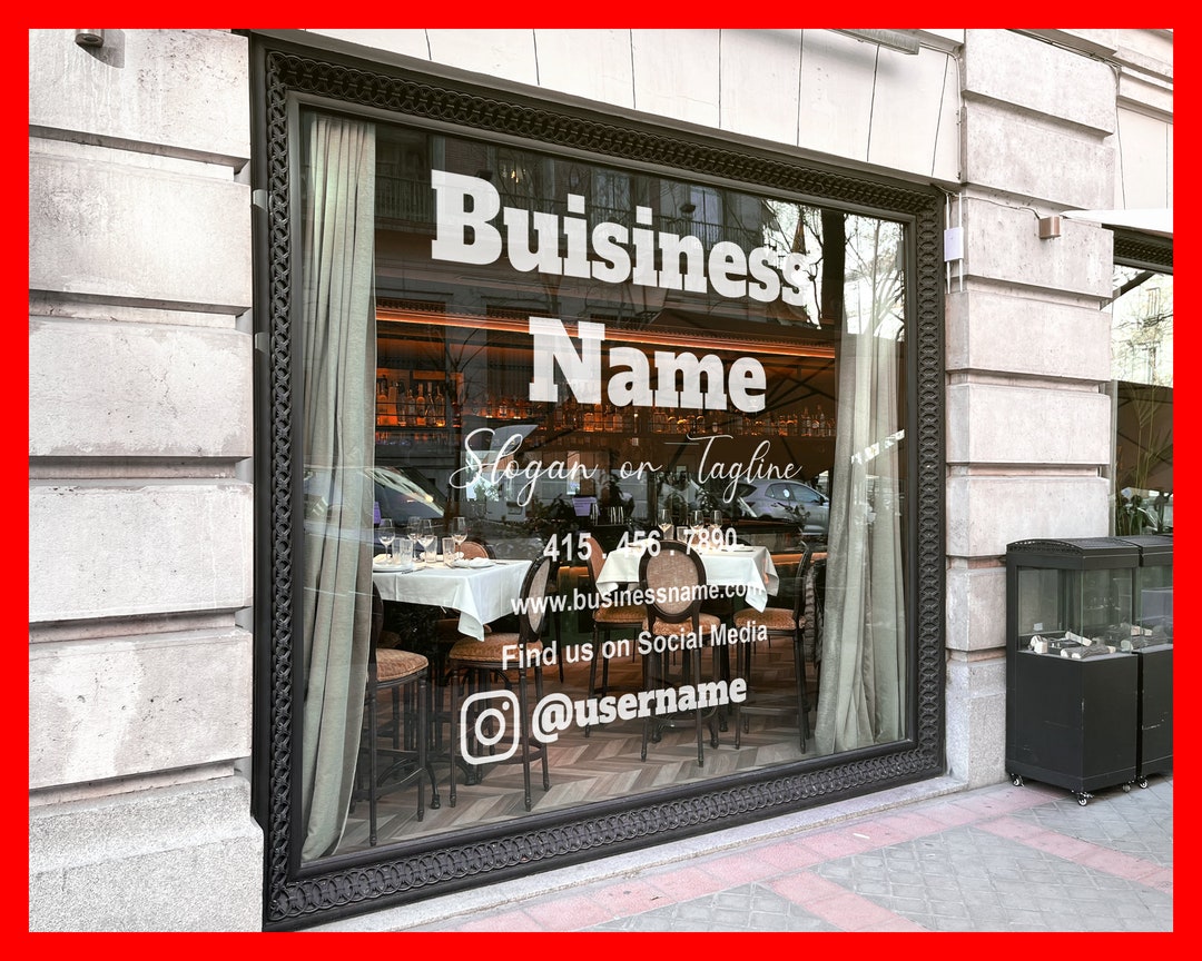 Customizable Window Decal / 10 Year Outdoor Rating / Your Company Name ...