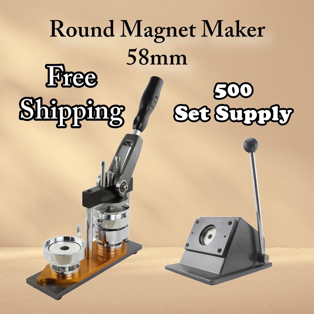 58mm" Round Magnet & Badge Maker Kit – Professional Magnet Making ...