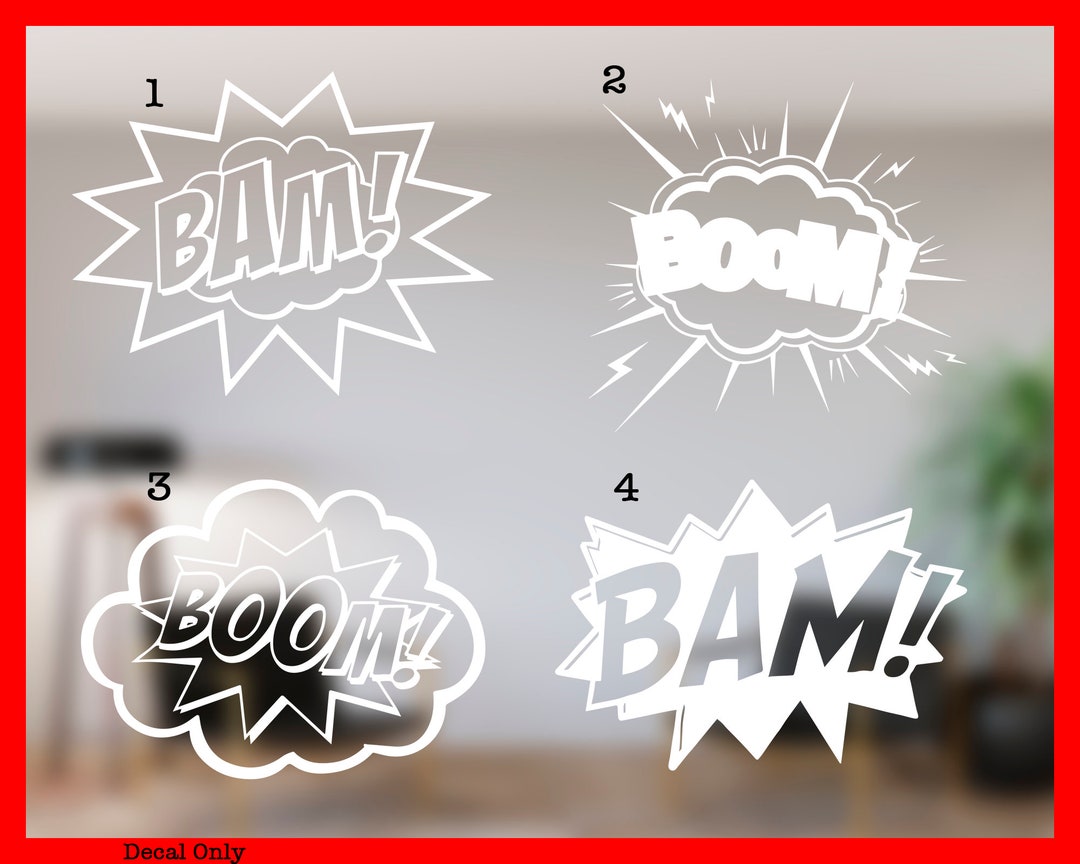 A Superhero Wall Decal, Superhero Sounds, Comic Book Vinyl Decal, Bam ...