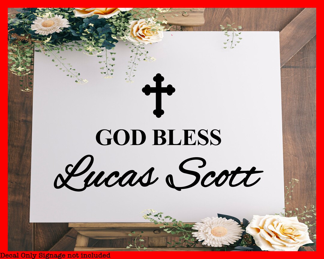 God Bless Decal for Sign Making Baptism Vinyl Decal for Party Balloon ...